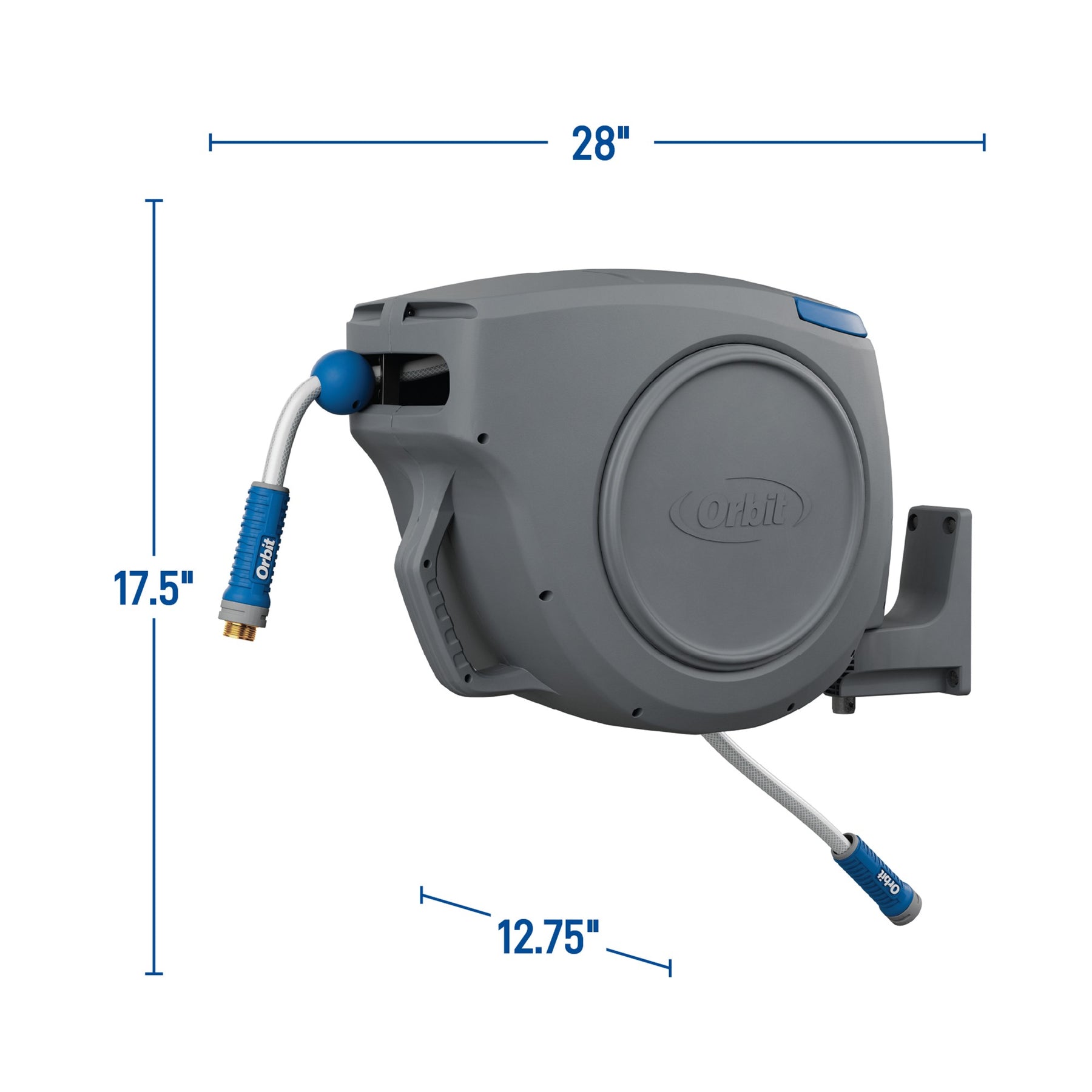 Orbit Auto-Retractable Garden Hose Reel | 100ft Heavy-Duty 5/8 ...