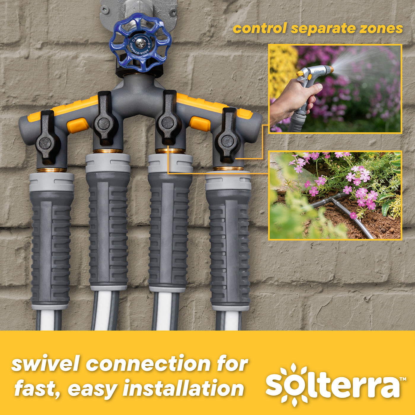 Garden Hose Manifold with Shut-offs – OrbitOnline