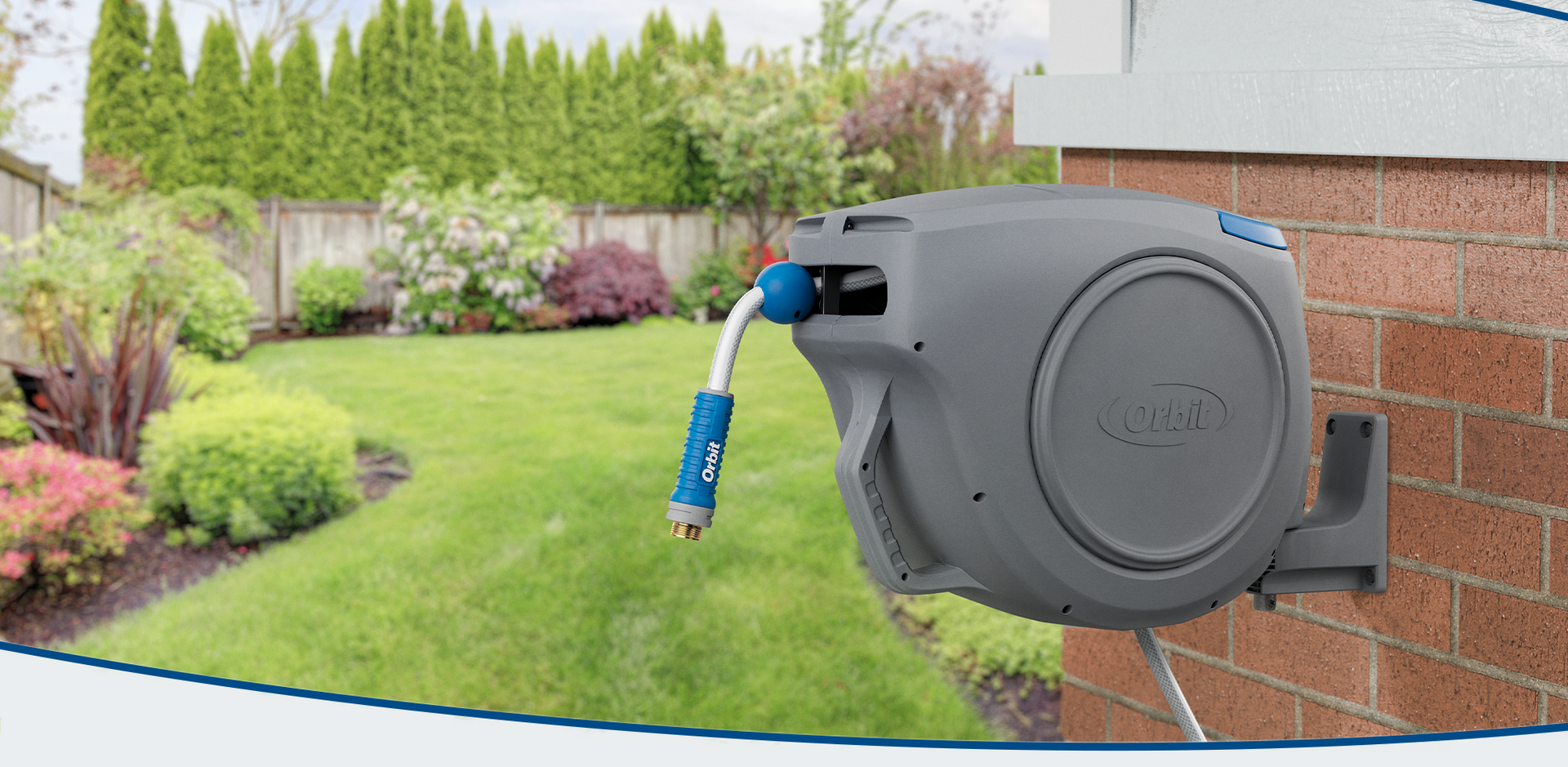 Orbit Auto-Retractable Garden Hose Reel | 100ft Heavy-Duty 5/8 ...